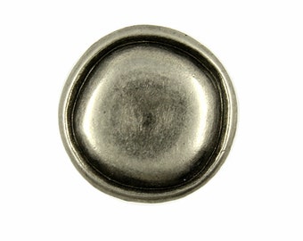 Metal Buttons Gray Silver Flat Round Metal Shank Buttons