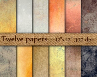 Vintage Grunge Digital Paper: Polka Dots and Stripes Patterns