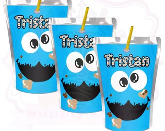 Cookie monster label | Etsy