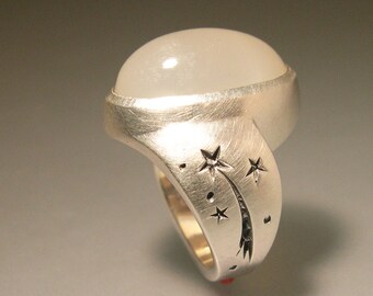 Shooting Star Ring Celestial Ring Night Sky Ring Sterling