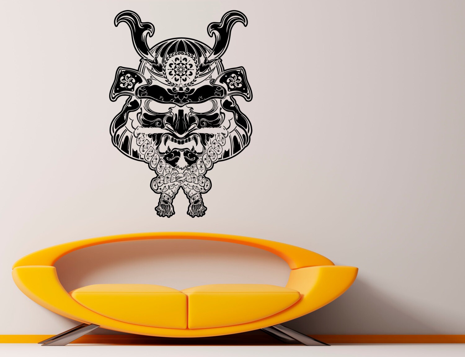 Samurai Mask Wall Decal Vinyl Stickers Japan Warrior Art