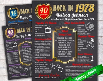 1978 birthday poster | Etsy