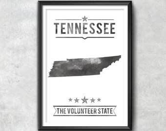 Printable Tennessee State Art Print 8x10 Digital Wall Art Gift