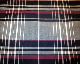 Gray plaid fabric | Etsy