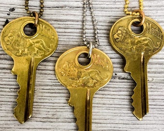 Vintage key necklace | Etsy