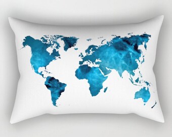 World map pillow | Etsy
