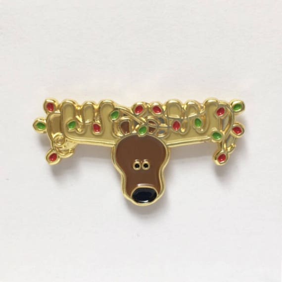 Merry Christmoose Enamel Pin Moose Lapel Pin Holiday pin