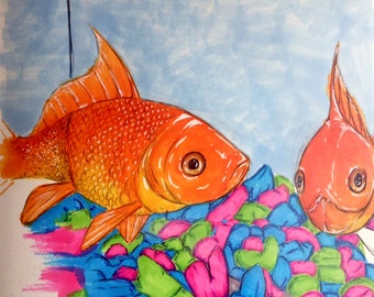 Goldfish print | Etsy
