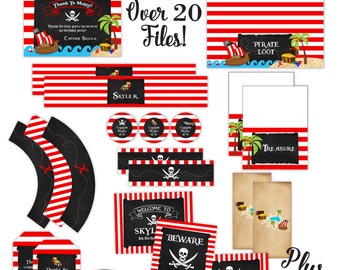 Pirate printable alphabet banner editable template pirate