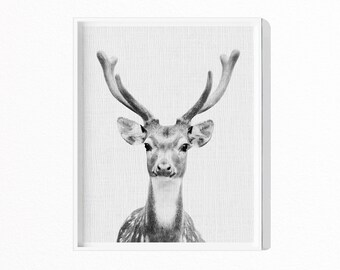 Items similar to Antler printable Deer antlers print Black and White ...