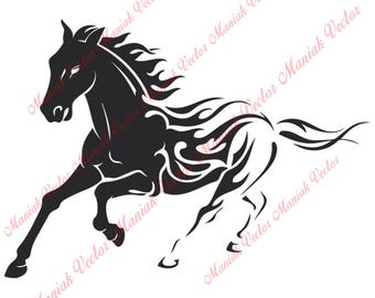 Cheval SVG et DXF fichier pour découpe laser vinyle cnc et