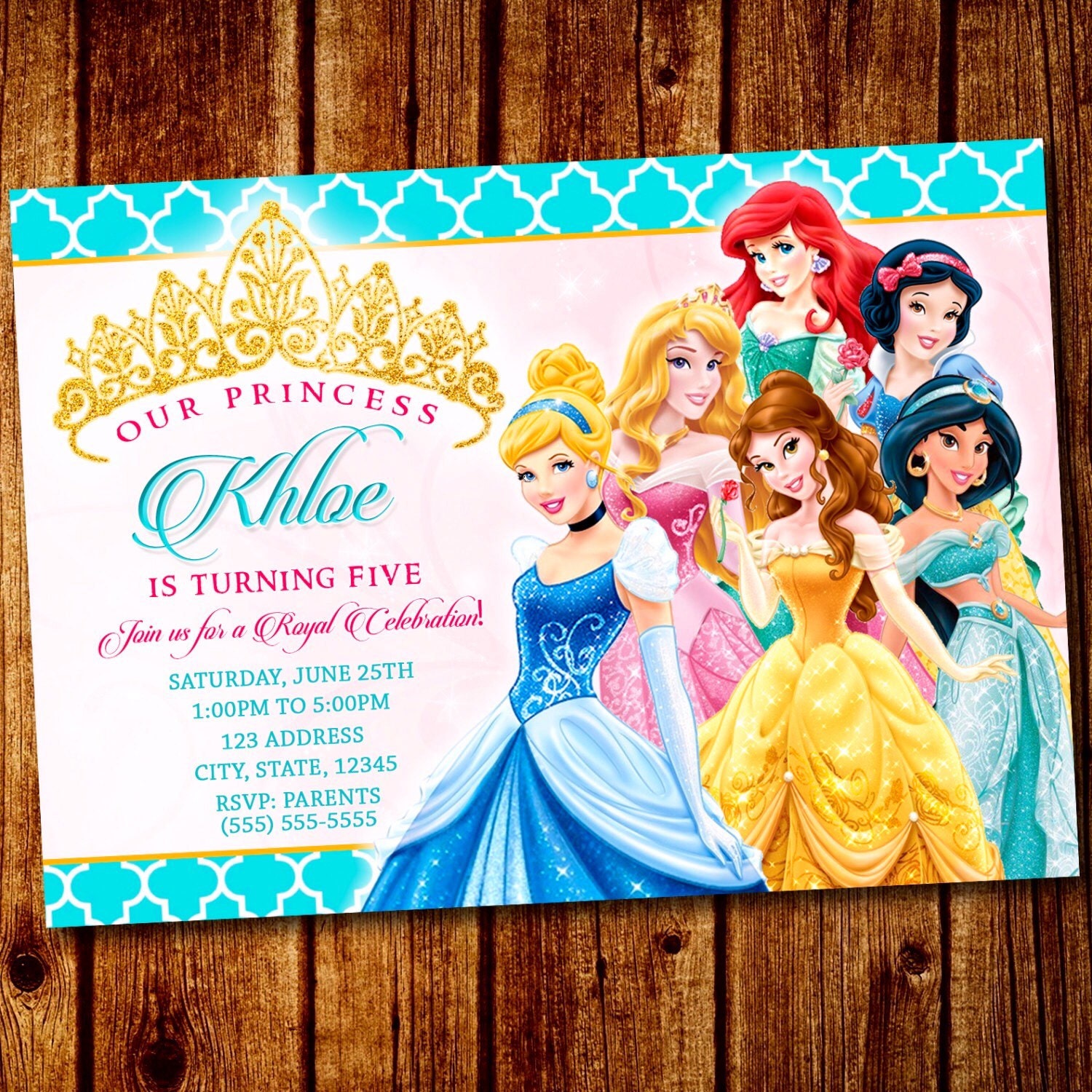 Princess Party Princess Invitation Disney Princess Party