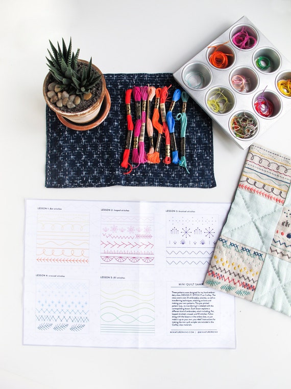 Embroidery Sampler Pre-Printed Fabric Pattern Make a Mini