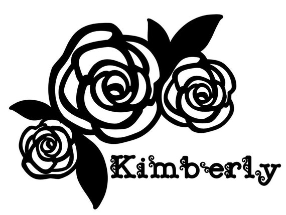 Custom Name Rose Vinyl Decal Sticker Attach to Any Smooth