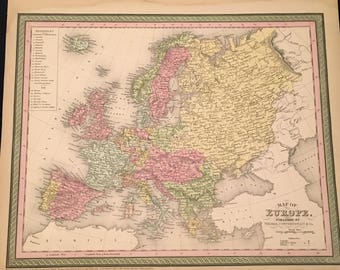Vintage europe map | Etsy