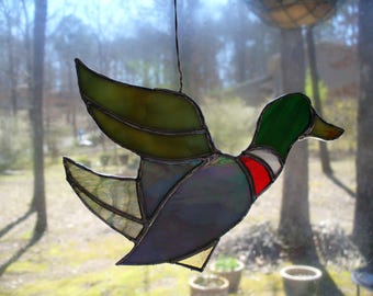 Stained glass duck | Etsy