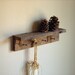 Rustic key rack. Barn wood shelf with key hooks. Rustic key