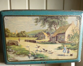 Large tin box | Etsy