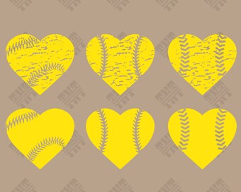 Heart softball | Etsy