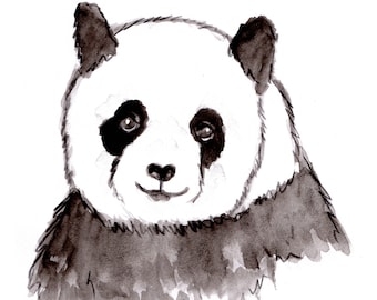 Panda drawing | Etsy