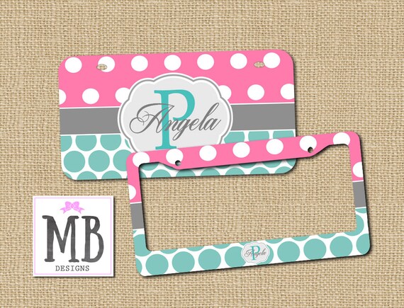 Pink license License plate Personalized License Plate