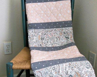 Pink gray quilt | Etsy