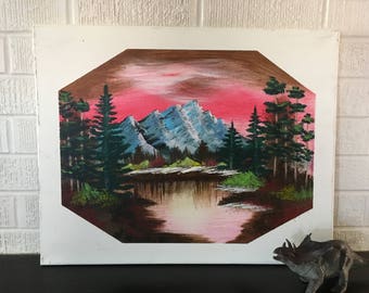 Vinyl Wall Decal Sticker Lake Scene Line Art 5269m