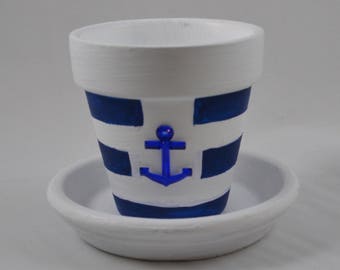 Nautical flower pot | Etsy