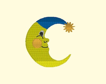 Moon embroidery | Etsy