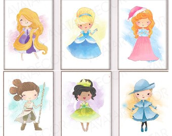 Princess watercolor | Etsy