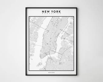 New york city map | Etsy