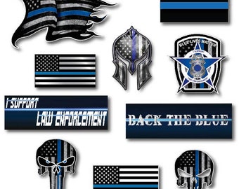 Thin blue line decal | Etsy