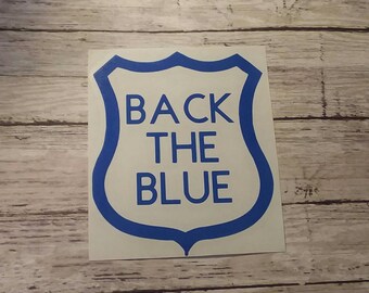 Back the blue decal | Etsy