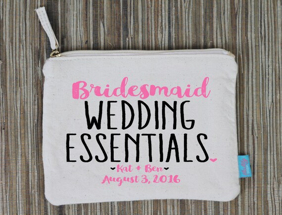 Items similar to Essentials Bridesmaid Makeup Bag, Wedding Day Makeup ...