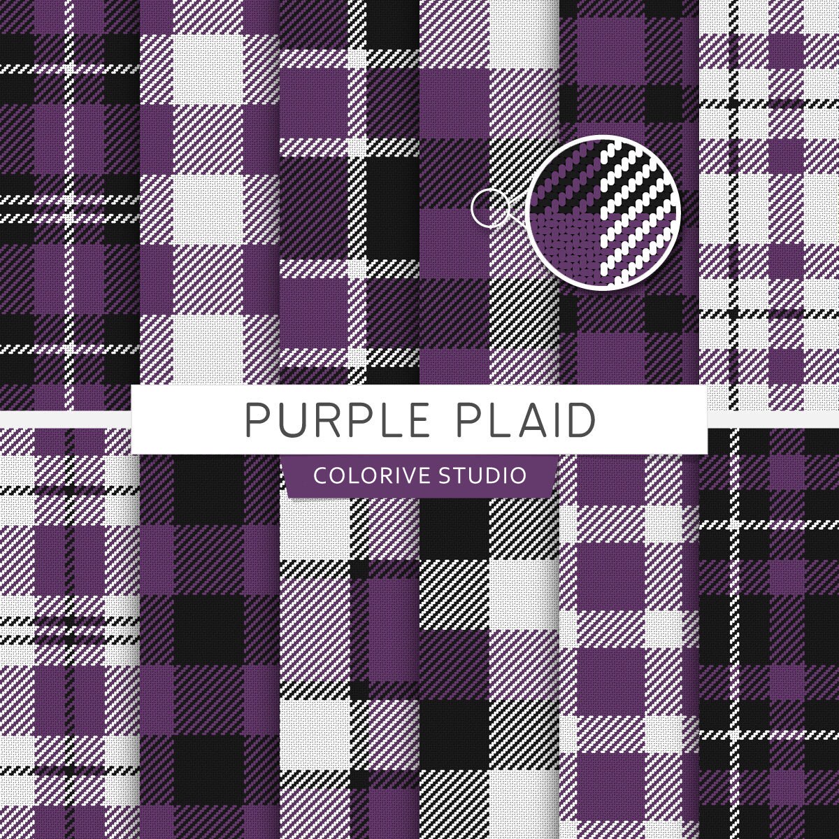 Purple Plaid digital paper plaid tartan buffalo check