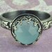 Blue Aqua Chalcedony Ring in Sterling Silver Faceted Blue