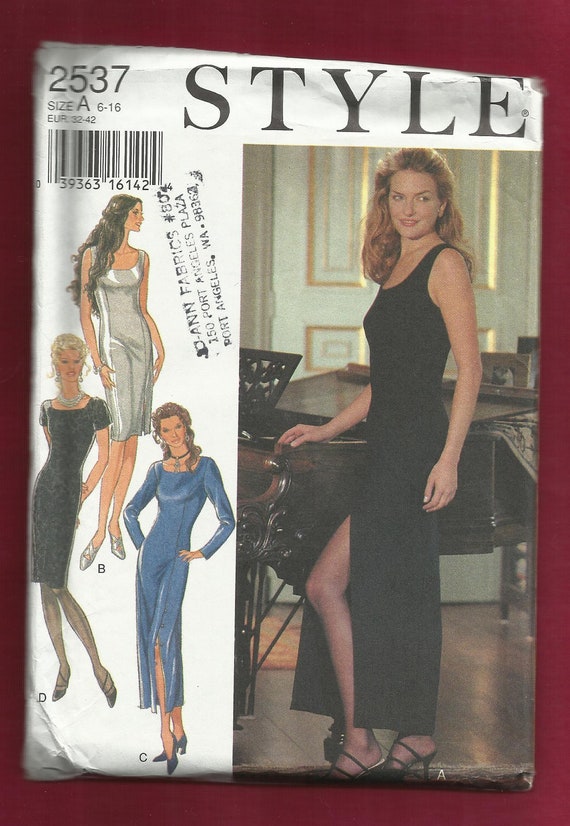 Style 2537 Form Fitting Evening Dress with Front Side Seam