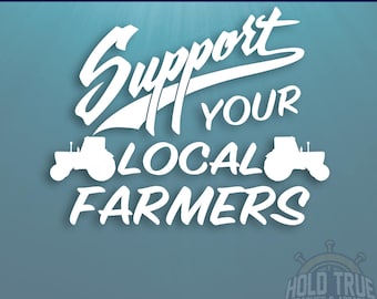 Support your local Farmer bumper sticker black and white cow