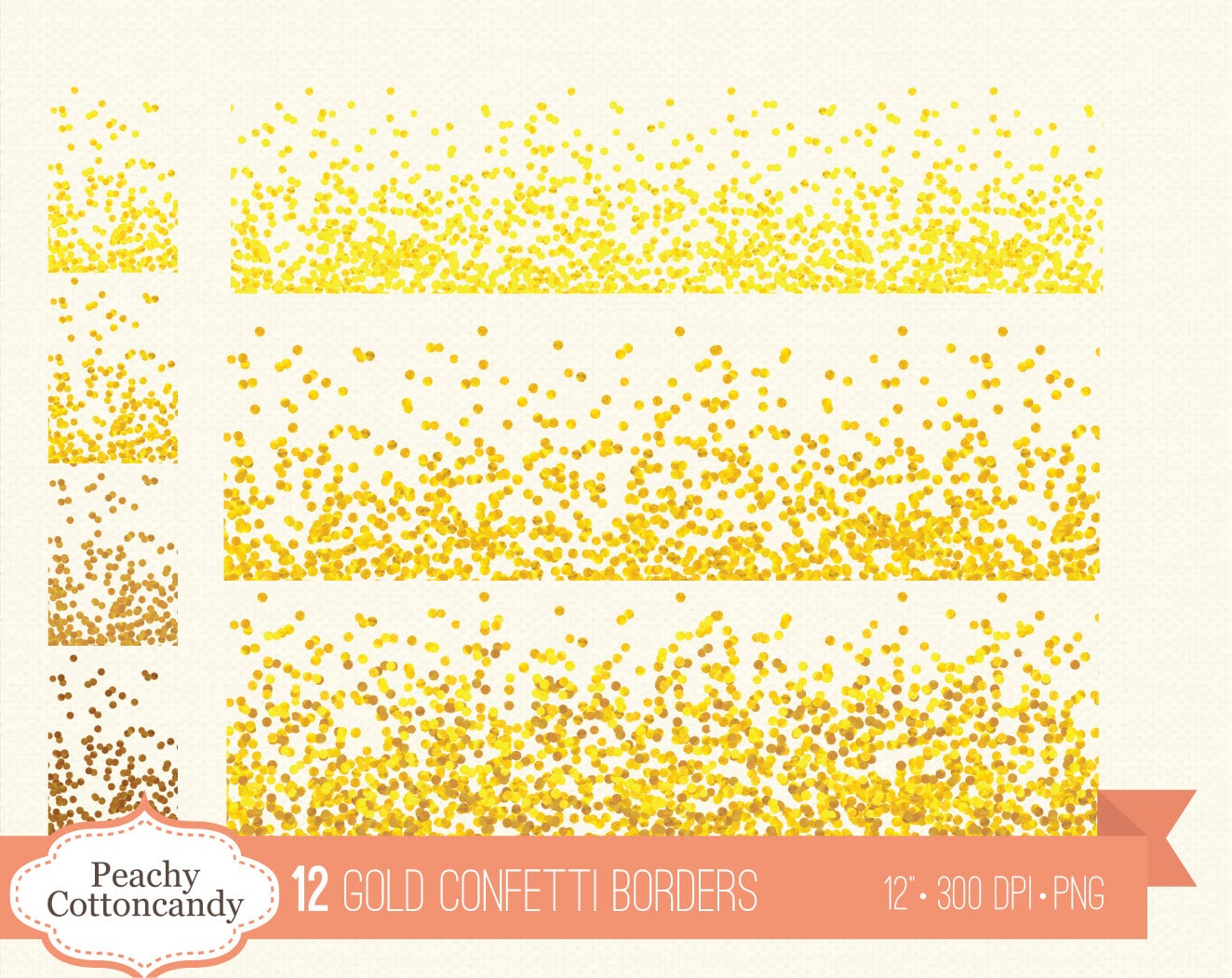 Free Gold Confetti Border _ Gold Confetti Transparent Background Images ...