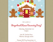 Items similar to Gingerbread House Decorating Party Invitation ...