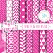 SALE 50% Fuchsia Digital Paper: White & Fuchsia