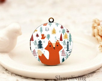 Fox Locket Necklaces Set of 2 Vintage Inspired Gothic