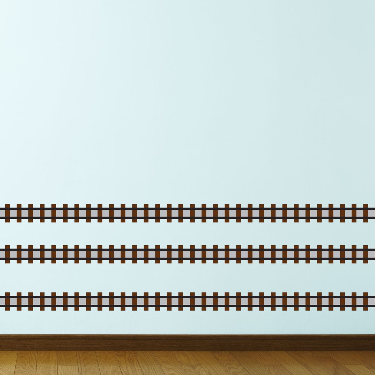 Train Track Wall Sticker 20 Foot Peel & Stick Railroad Decal