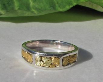 Gold nugget ring | Etsy