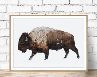 Bison print | Etsy