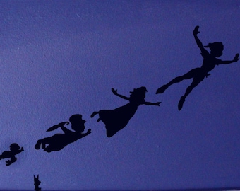Flying Peter Pan Shadow Wall Decal Vinyl Sticker Peter Pan