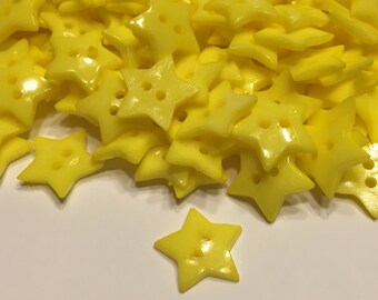 Yellow star button | Etsy