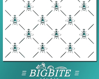 INSTANT DOWNLOAD Victorian Queen Bee in Wreath Print