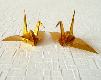 Gold origami crane | Etsy