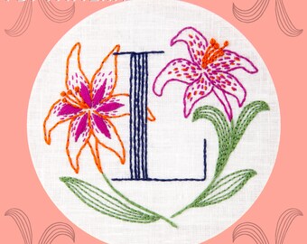 Monogram Flower PDF Pattern C is for Cineraria